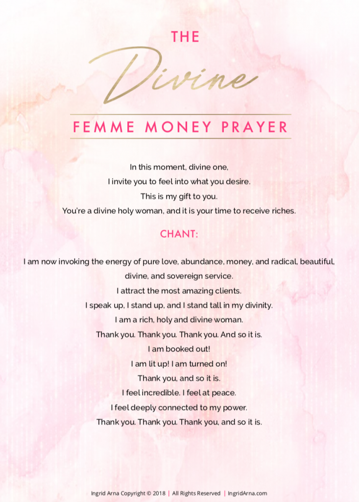 A divine money invocation gift from me to you - Ingrid Arna